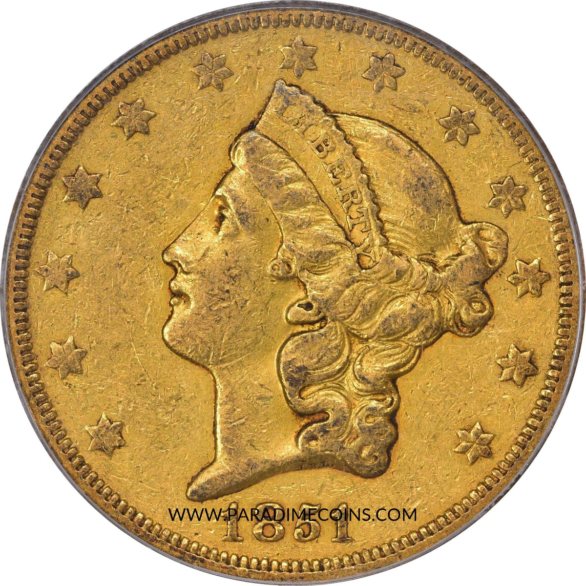 1851-O $20 VF35 OGH PCGS GOLD CAC: Paradime Coins US Certified Rare Coins PCGS CAC NGC
