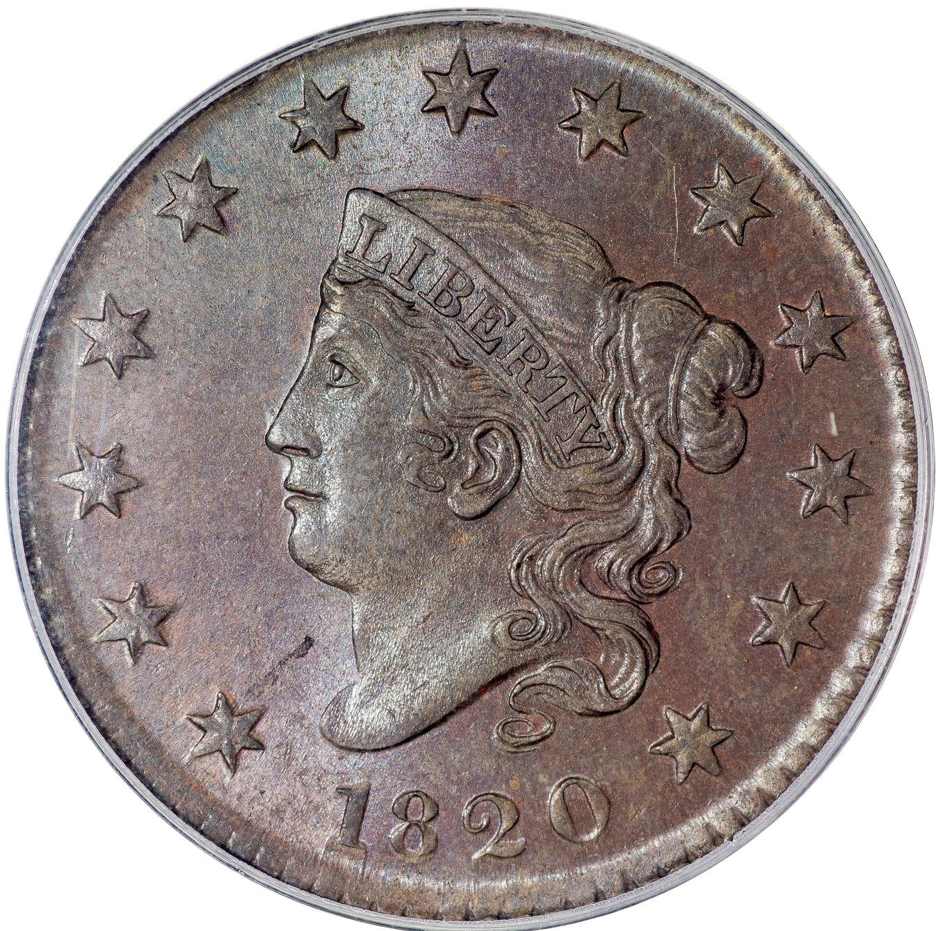 1820 1C SMALL DATE MS63 BN OGH PCGS GOLD CAC – Paradime Coins