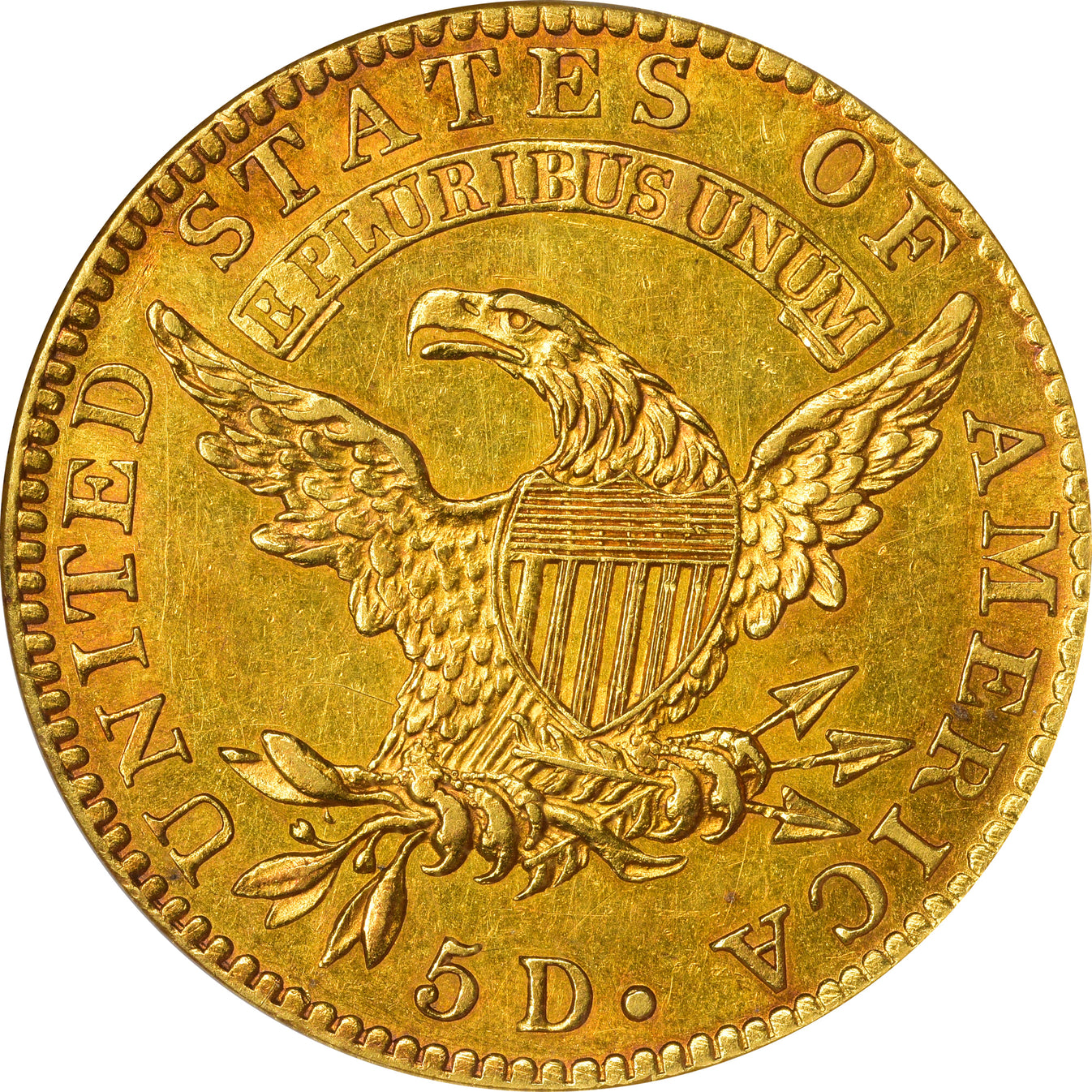 1823 $5 AU50 OH NGC GOLD CAC : Paradime Coins