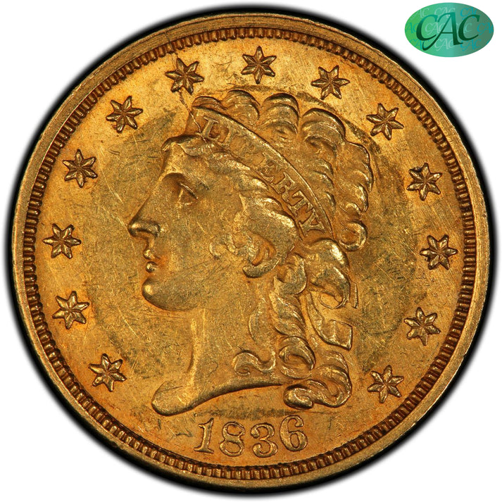 1836 $2.5 SCRIPT 8 MS61 PCGS CAC – Paradime Coins