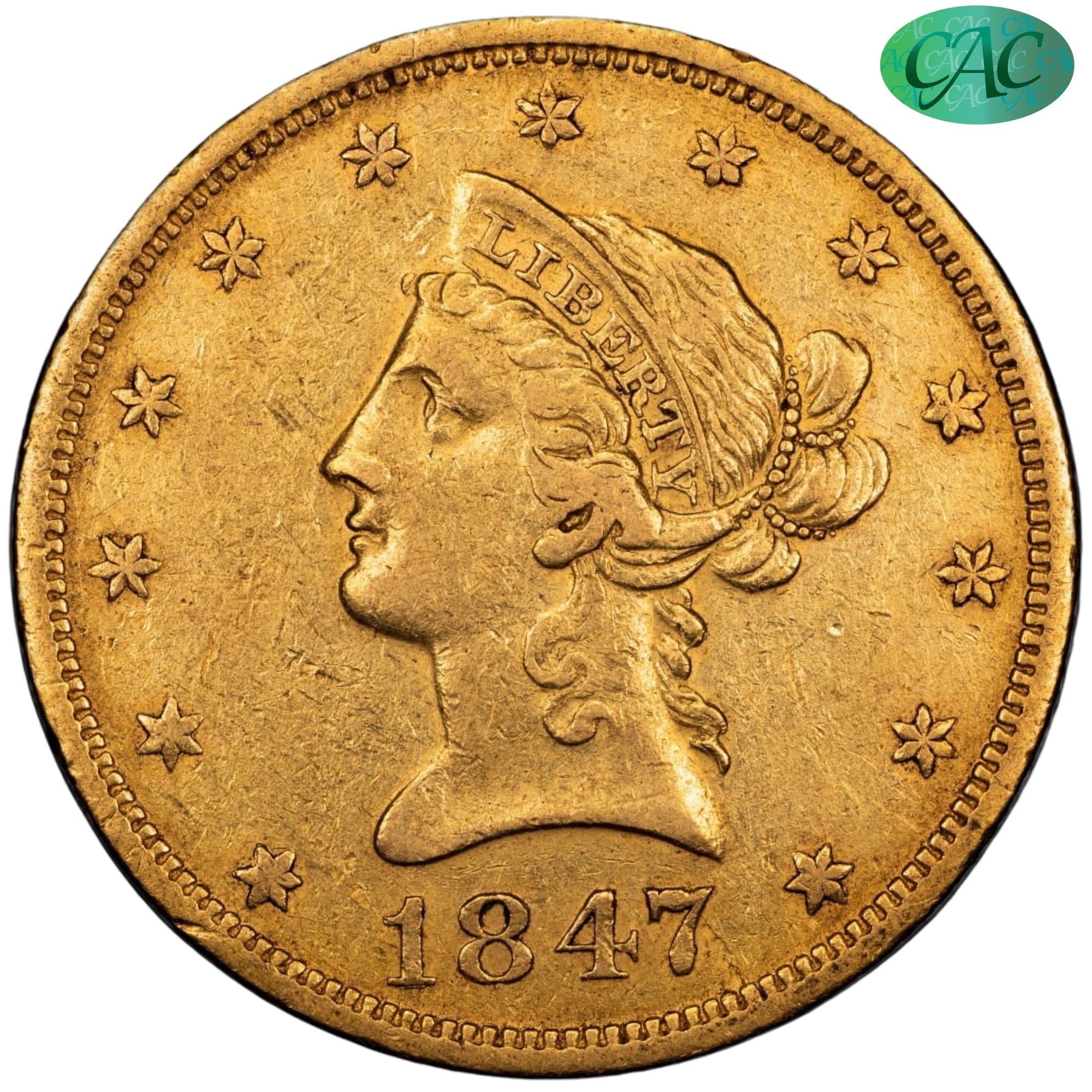 1847-O $10 XF45 CACG – Paradime Coins