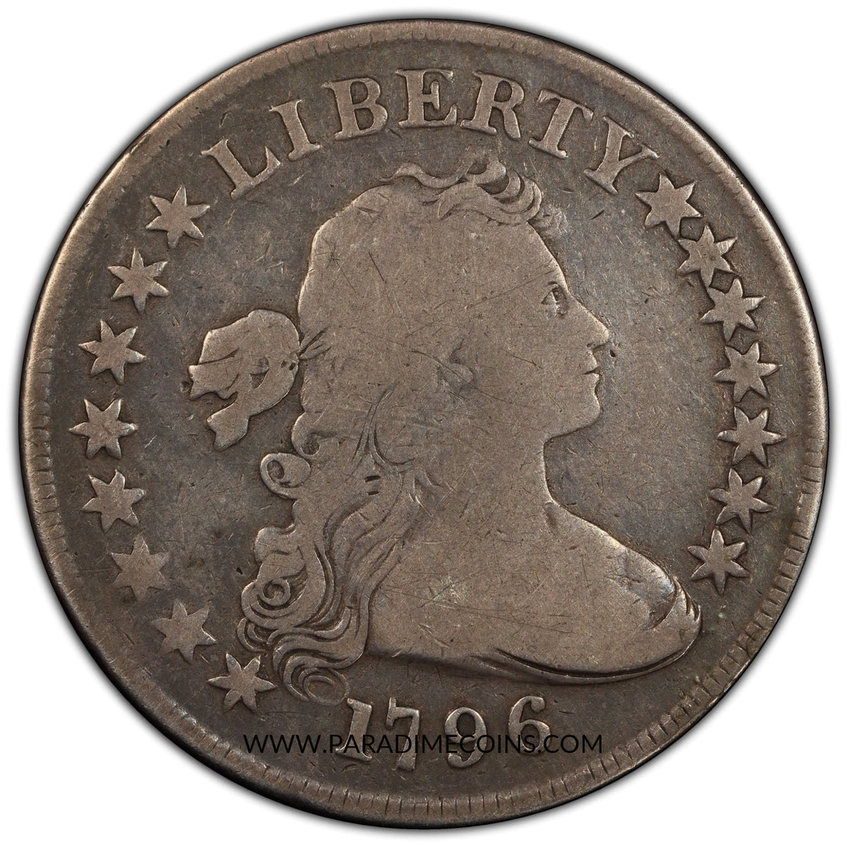 1796 $1 LG DT SM LT G06 PCGS CAC: Paradime Coins US Certified Rare ...